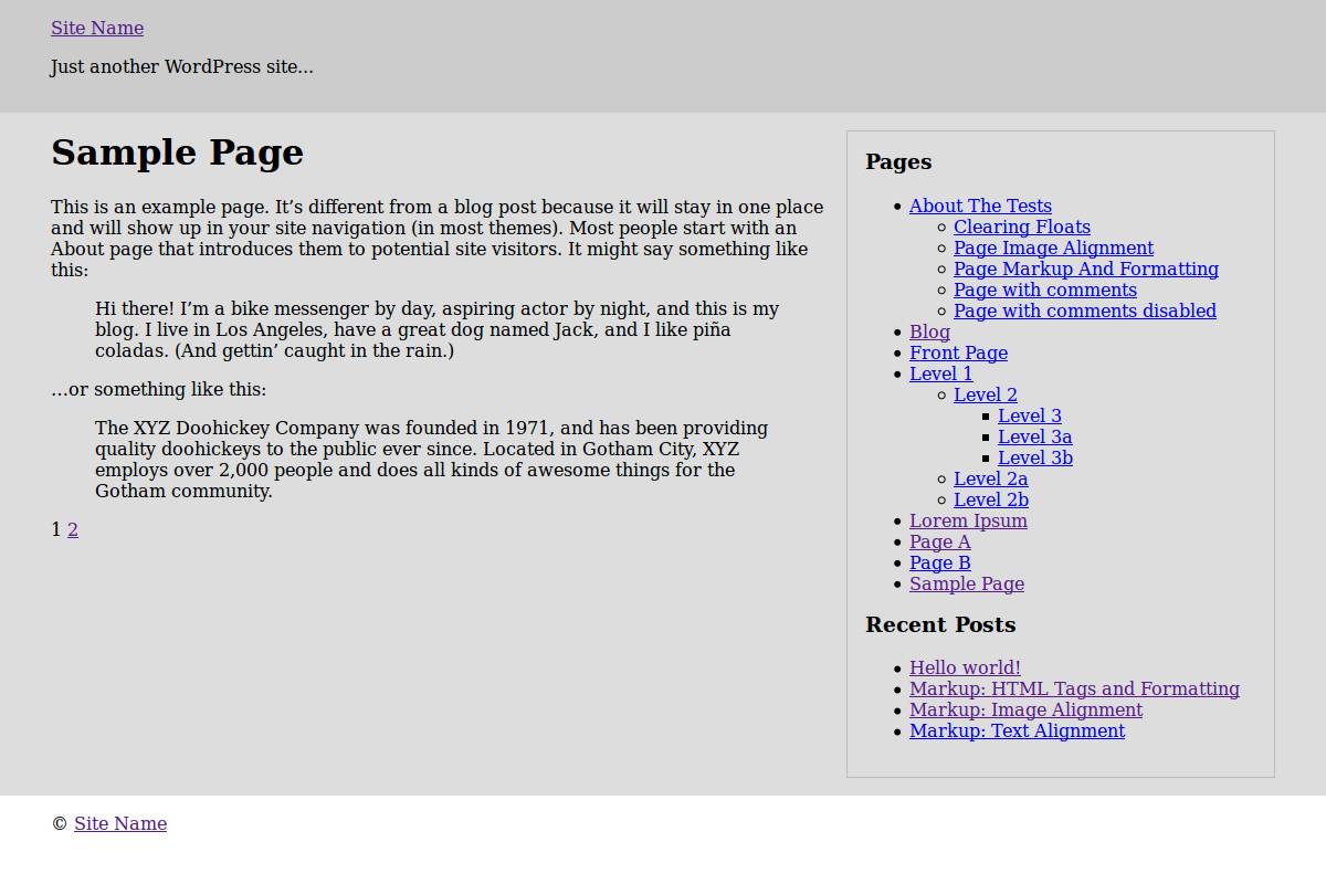 Simple Two Column Css Layout Theme Foundation 