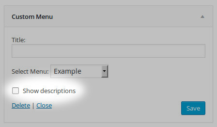 Menus – Theme Foundation